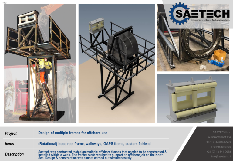 1901 - Offshore hose reel frame & GAPS - Saetech
